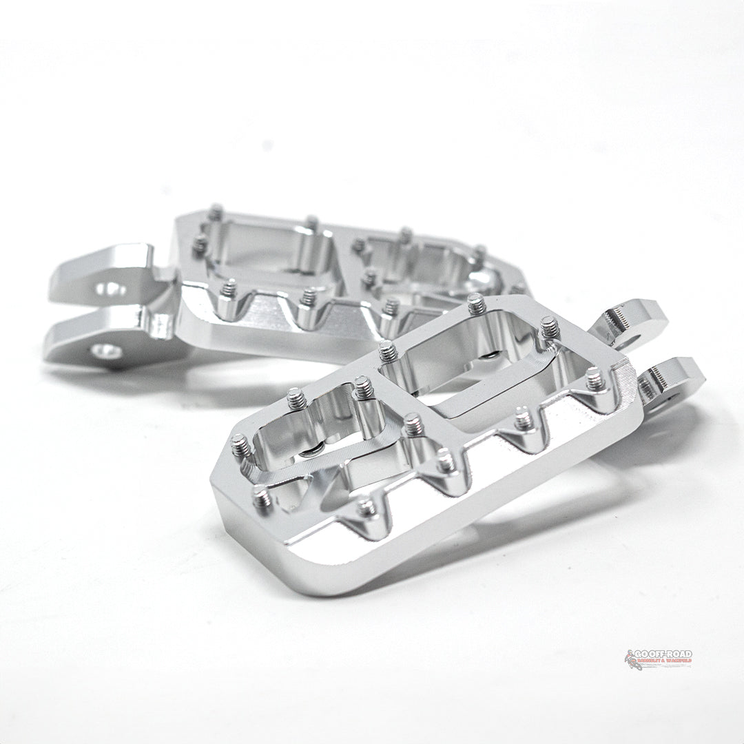 Aftermarket Wide Silver Foot Pegs For SUR RON Light Bee – Go Off Road ...